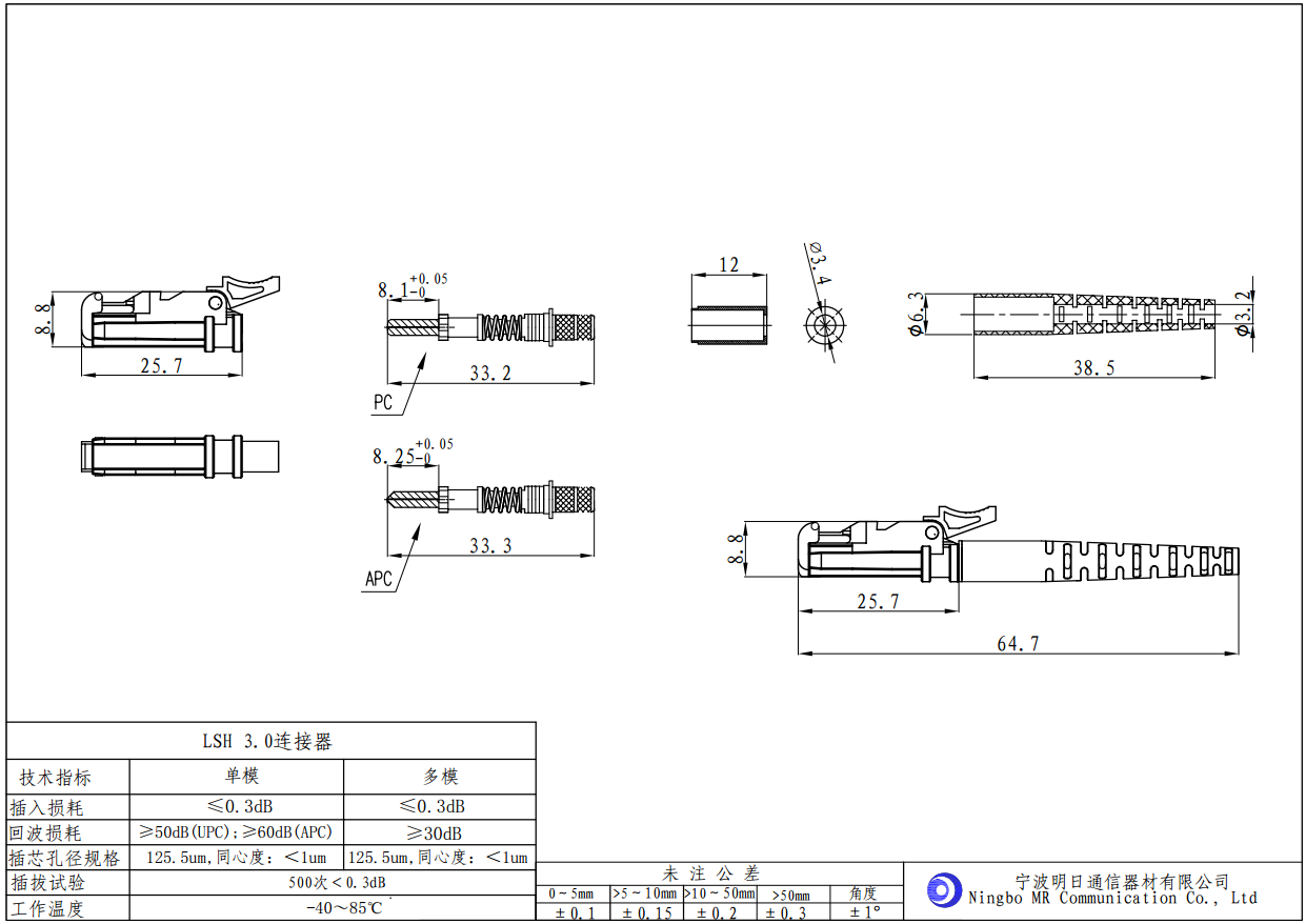 LSH 3.0 connector components-Ningbo MR Communication Accessories co.,Ltd